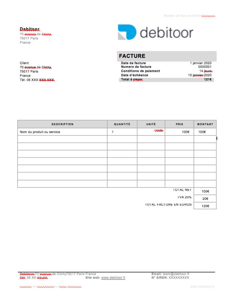 14 Modèles de Facture Word/PDF - 100% Gratuit