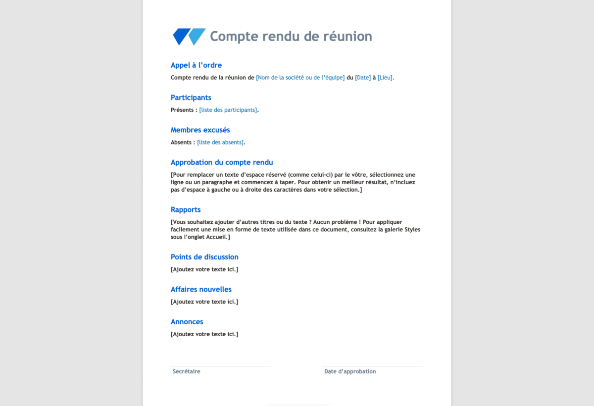 Compte rendu de réunion : 5 modèles gratuits & 9 conseils