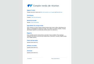 Compte rendu de réunion : 5 modèles gratuits & 9 conseils